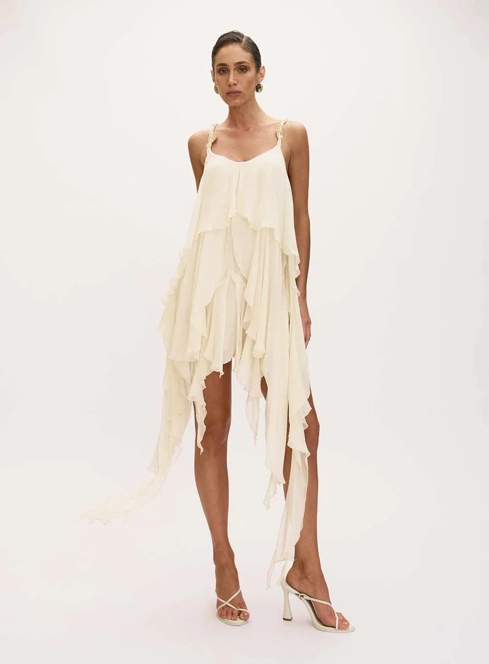 Marguerite Asymmetrical Short Dress with Ruffles - OASIS Resortwear ...